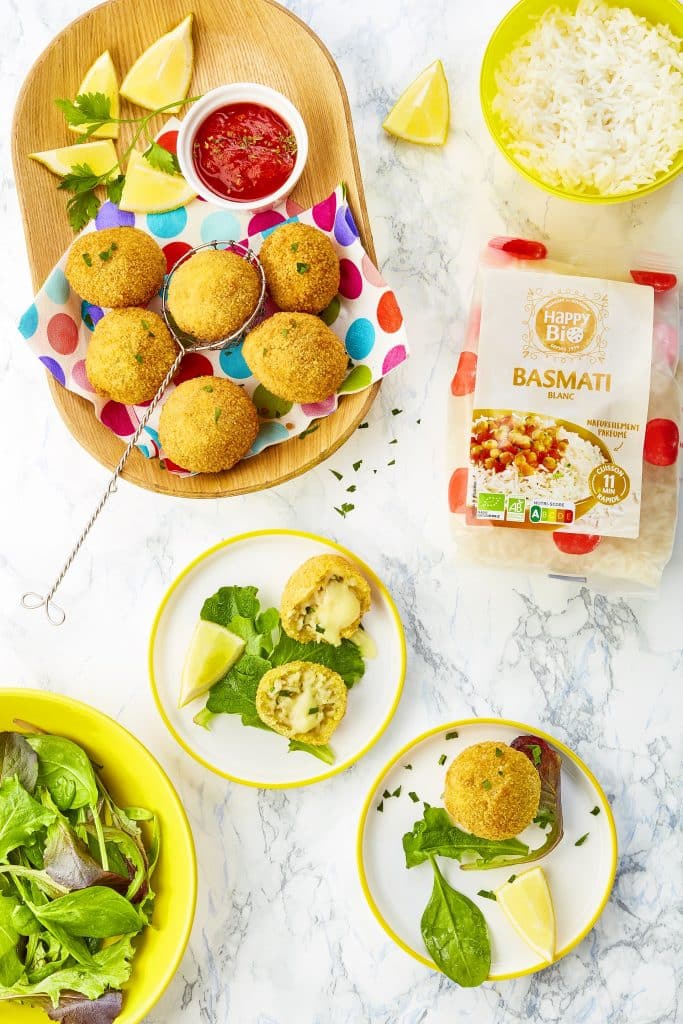 Recette - Croquettes de riz au parmesan et mozzarella fondante